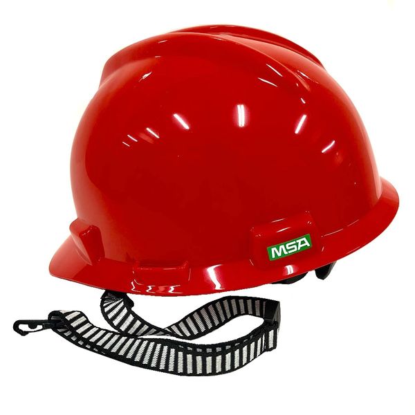 MSA 10167028 V-Guard Safety Helmet w/ Fas-Trac III Suspension 9100001 ...
