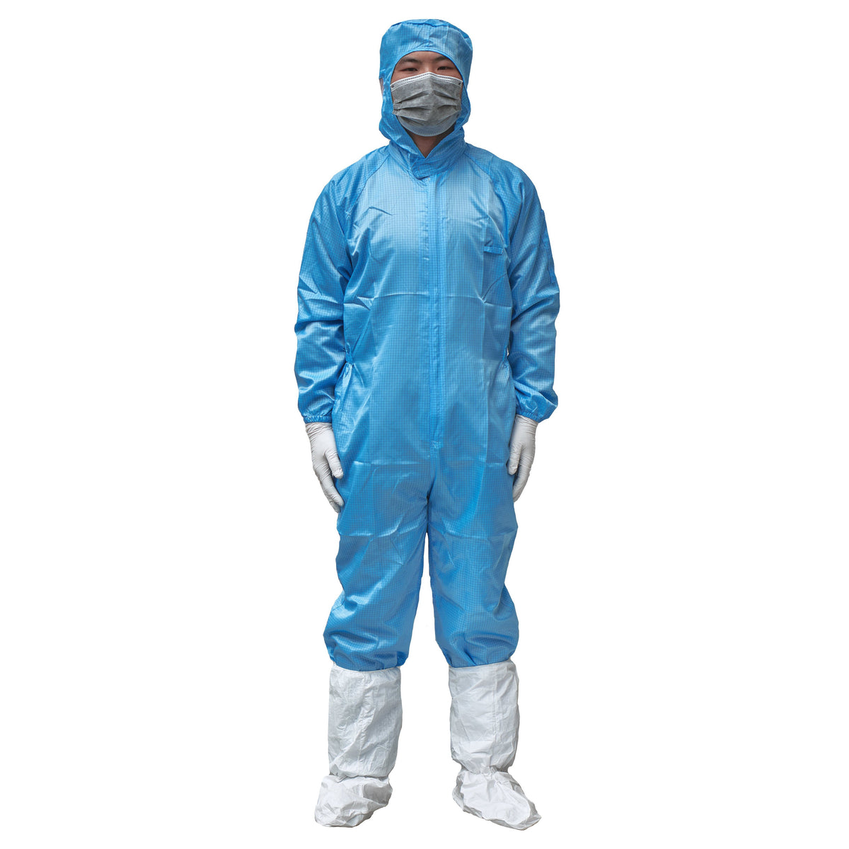 AL-Gard ALG-XGJ-1-B-GRID Blue Grid Cleanroom Jumpsuit — Safety ...